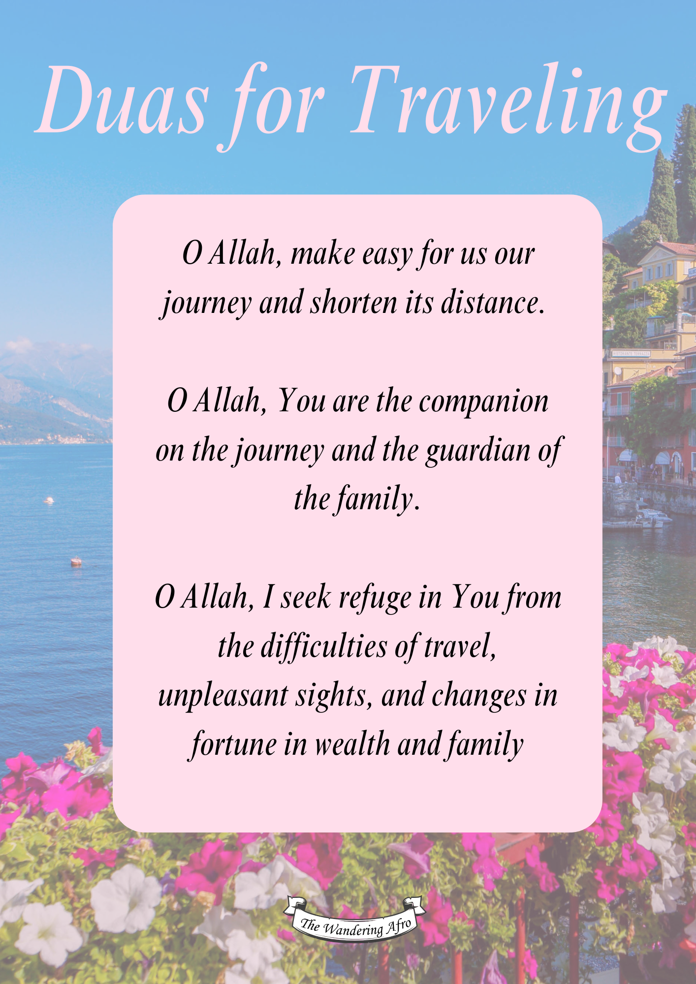 Dua for Travelling - The Wandering Afro:Travel Blogger